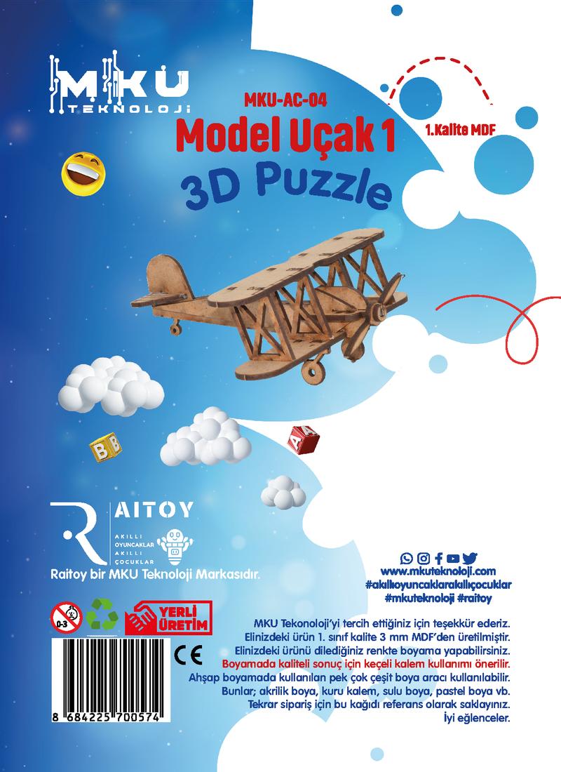 3D Puzzle Uçak Model 1 - BİLİM MARKETİ